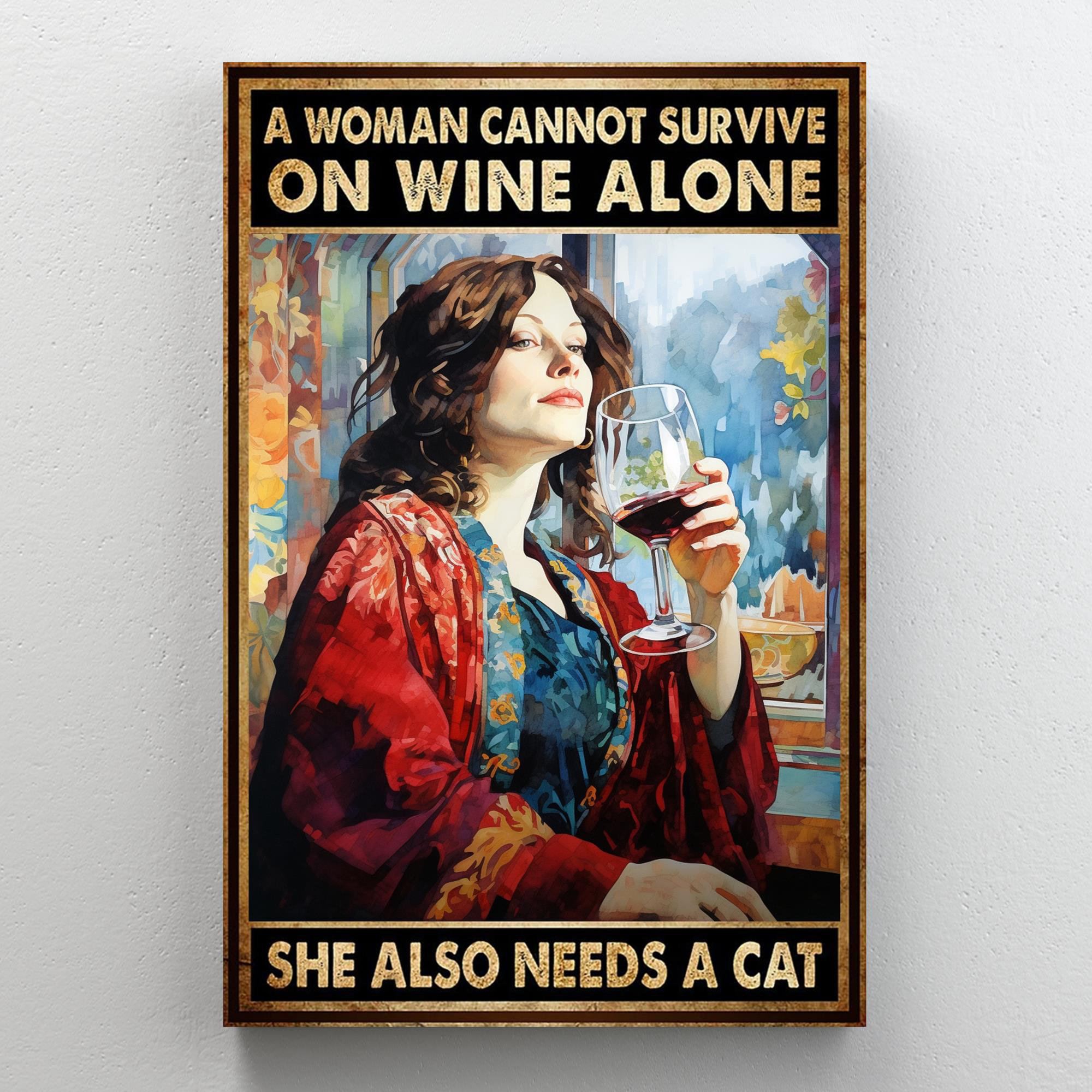 Trinx A Woman Cannot Survive On Wine Alone On Canvas Graphic Art | Wayfair