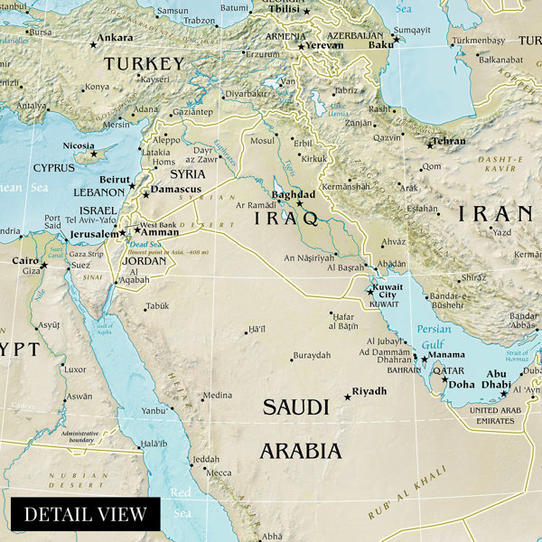 Williston Forge 2021 Middle East Map Poster - Map Of The Middle East ...