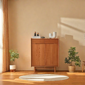 DICIXA Nordic Cherry Wood Shoe Cabinet 12 Pair Shoe Storage | Wayfair