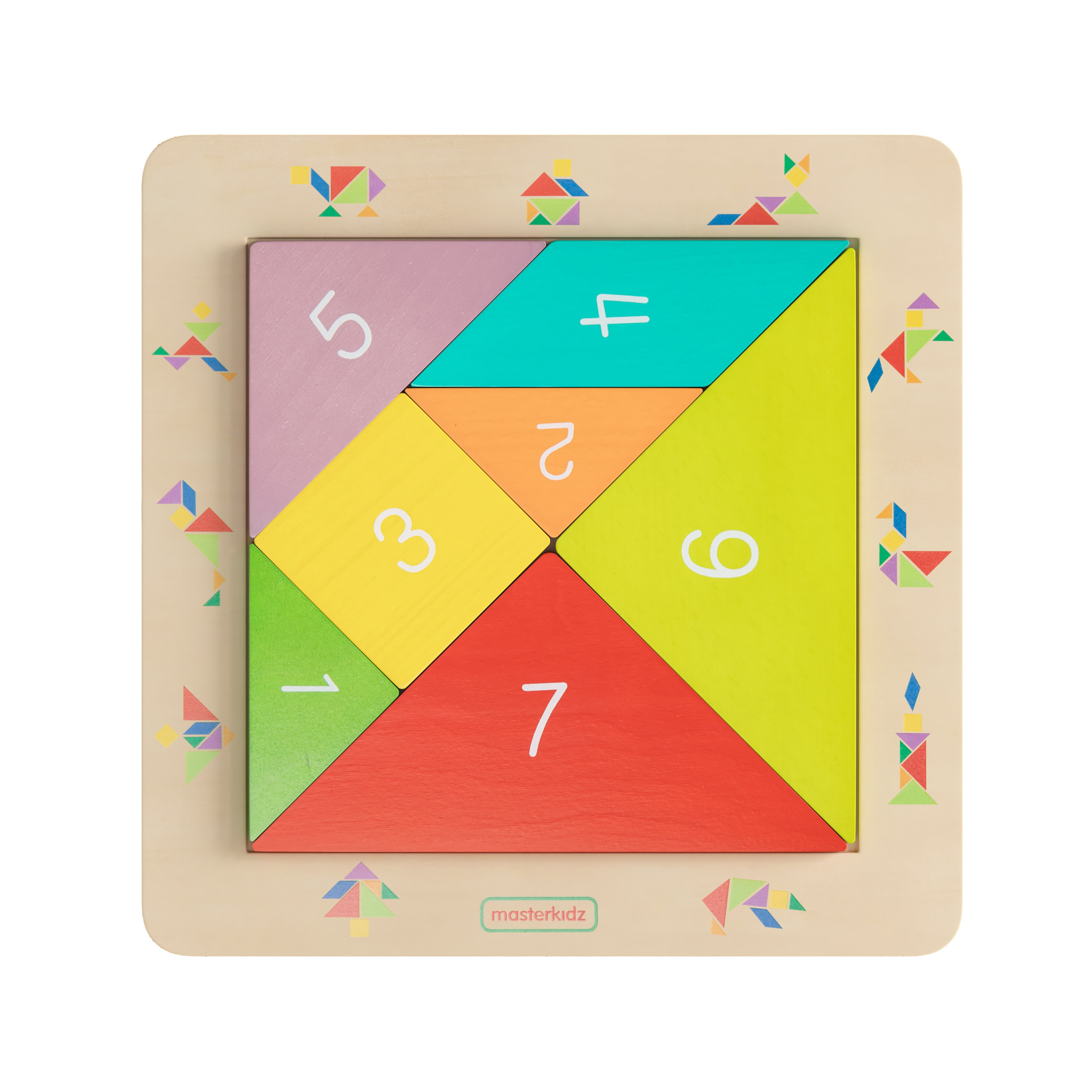 Bright Beginnings Grade Wooden Tangram Shape Building Learning Board ...