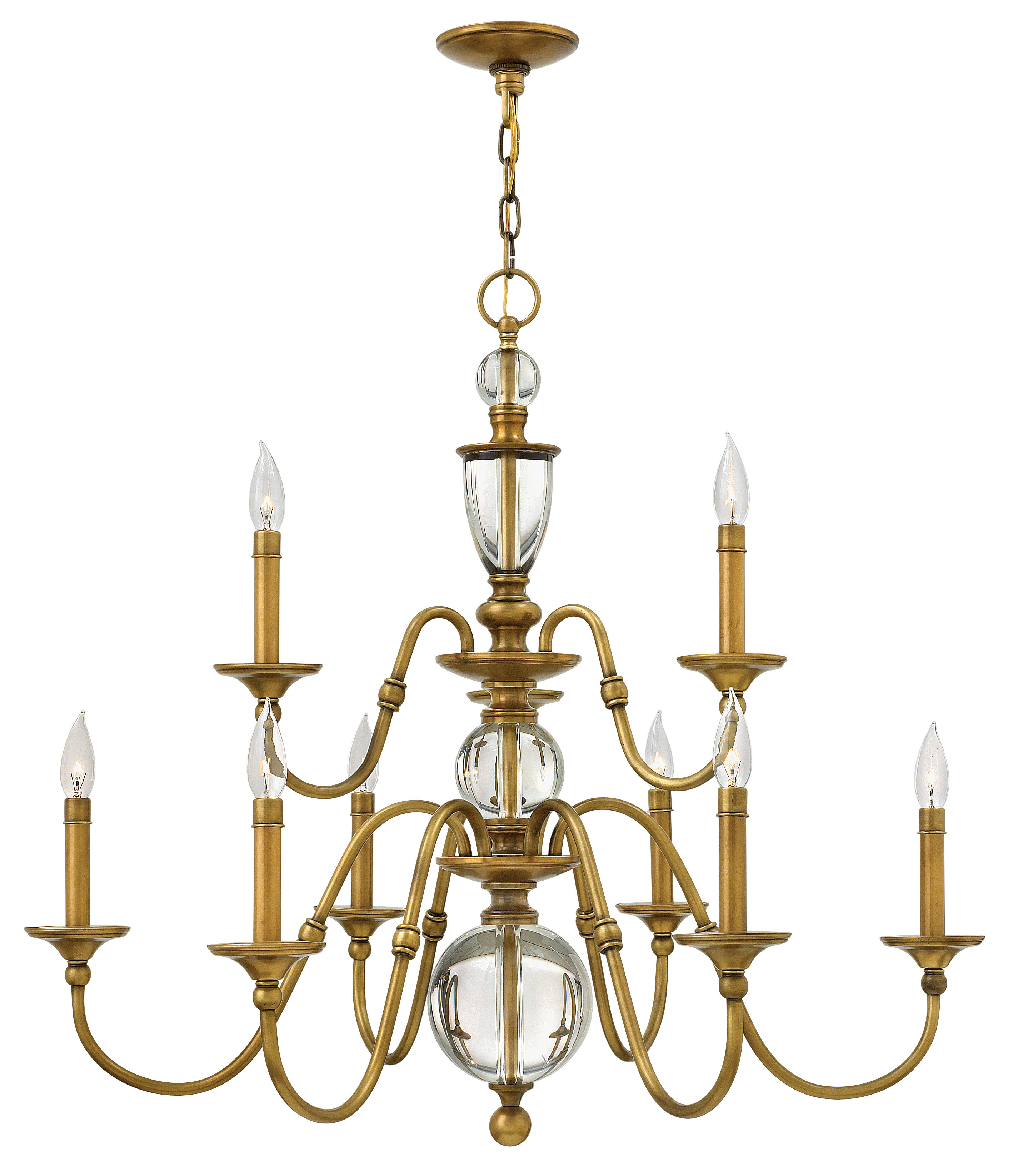 Hinkley Eleanor Nine-Light Candle Chandelier w/ Crystal Accents ...
