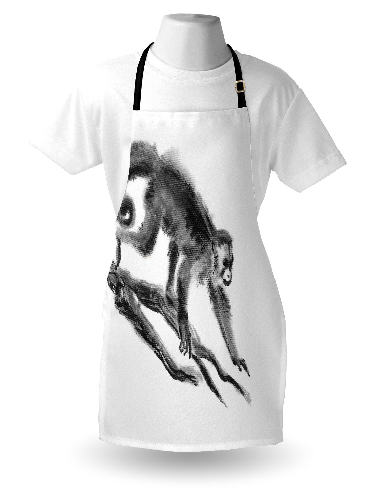 East Urban Home Animal Apron Unisex, Exotic Jungle Monkey, Adult Size ...