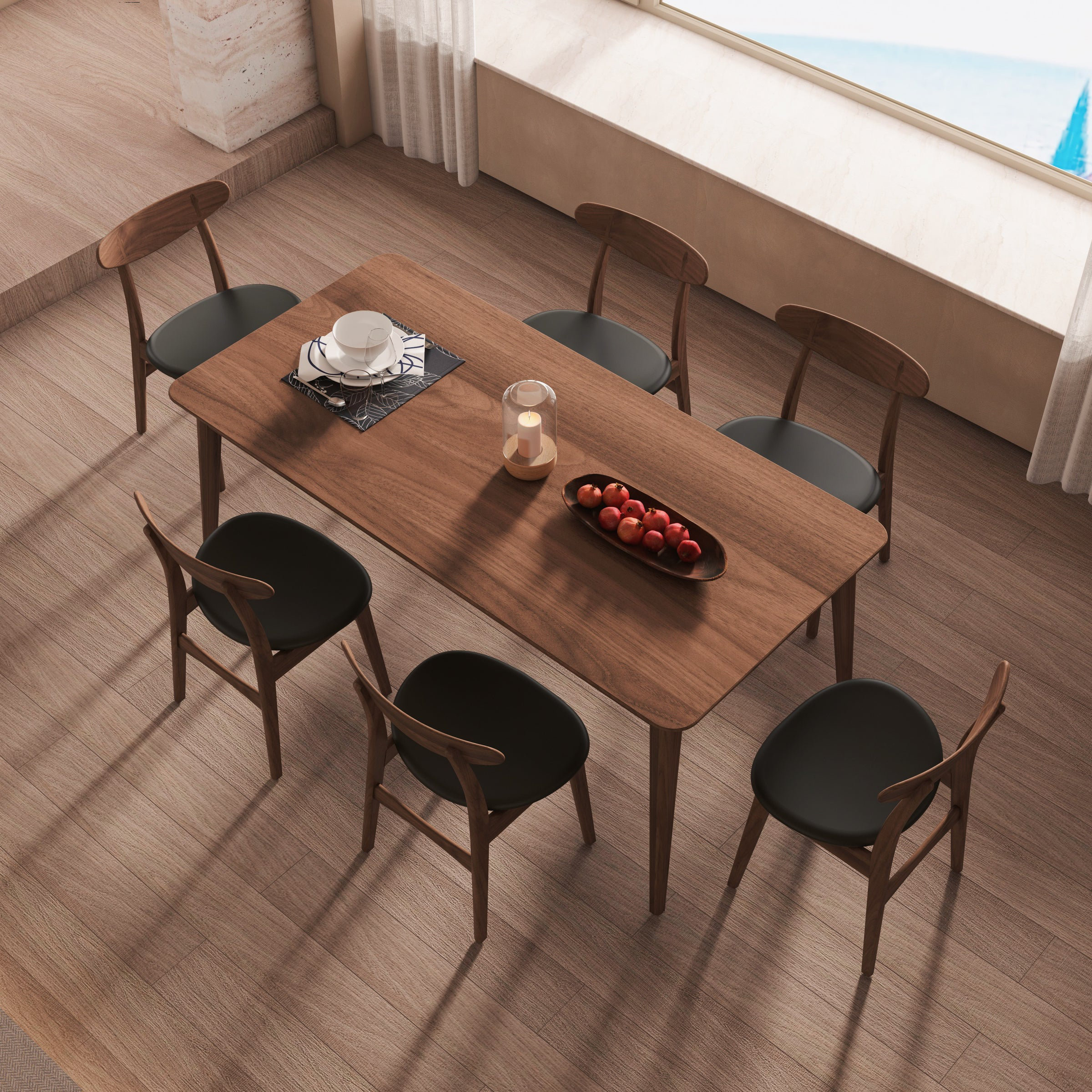 Crafters and Weavers Isabella Mid century Walnut Dining Table and ...