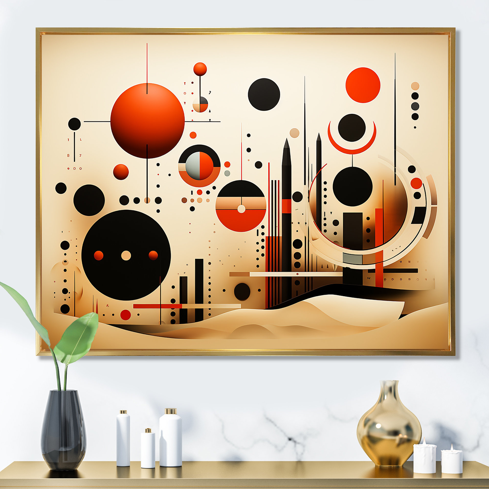 Wrought Studio™ Echoing Ellipse Beige Geometric Frequency III ...