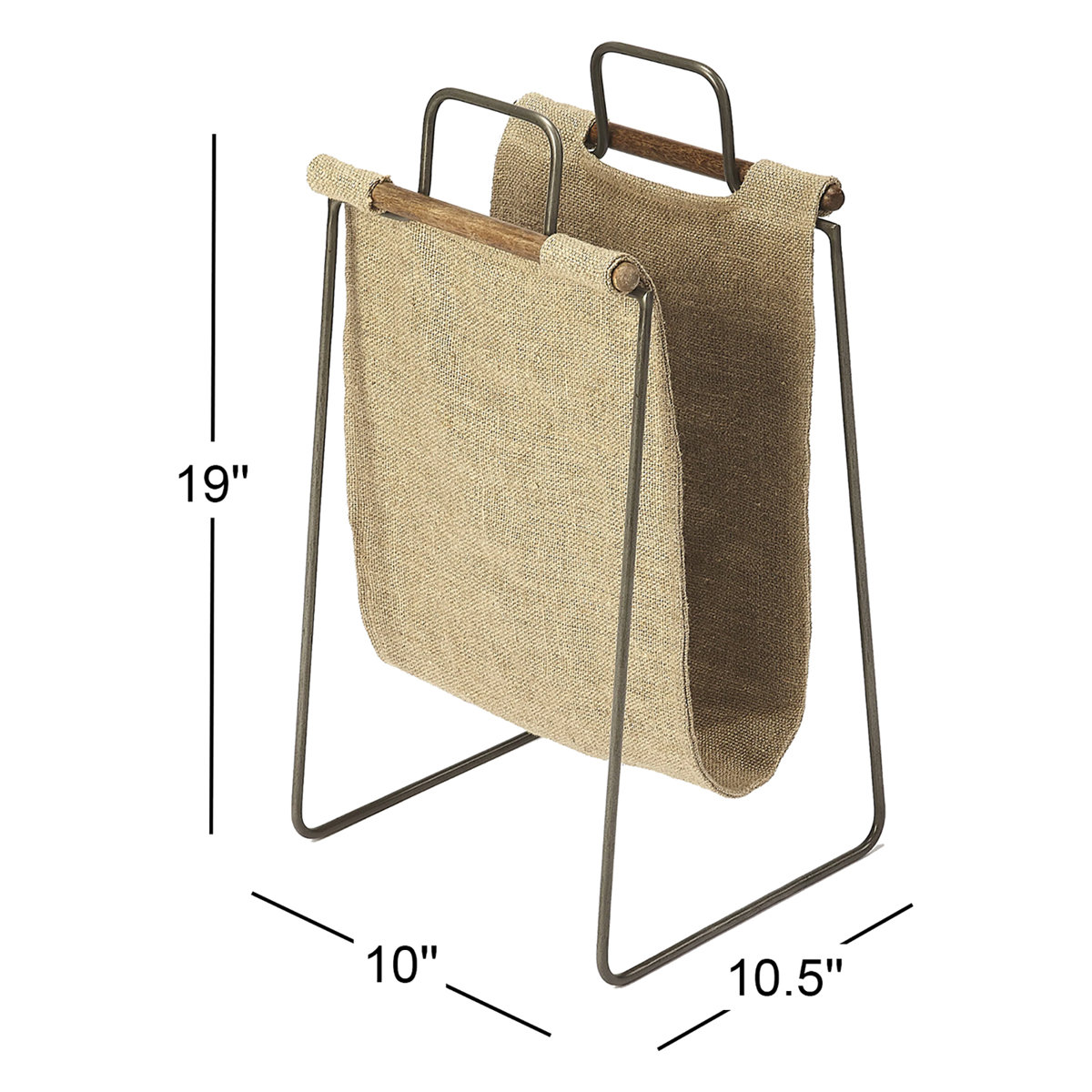 Butler Idaho Burlap & Metal Magazine Basket & Reviews | Perigold