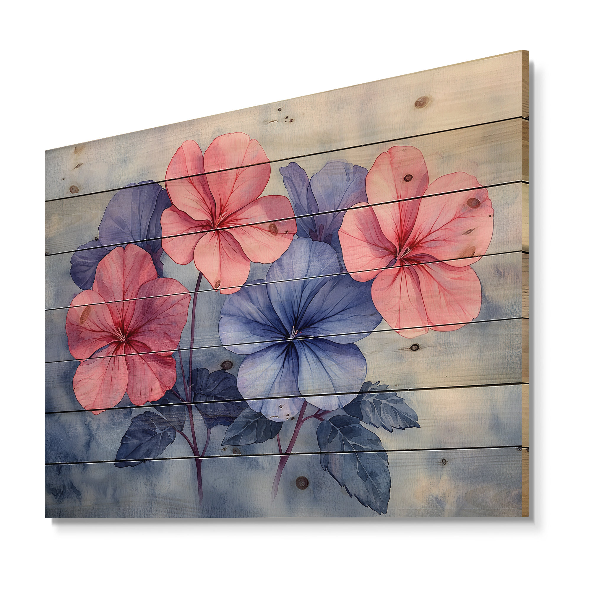 Winston Porter Geranium Glow In Blue Watercolors Watercolor - Geraniums ...