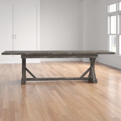 Three Posts™ Dumfries Extendable Solid Wood Dining Table & Reviews ...