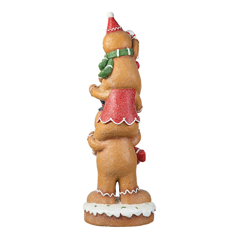The Holiday Aisle® 29.25"H Christmas MGO Stacked Gingerbread Man Porch ...