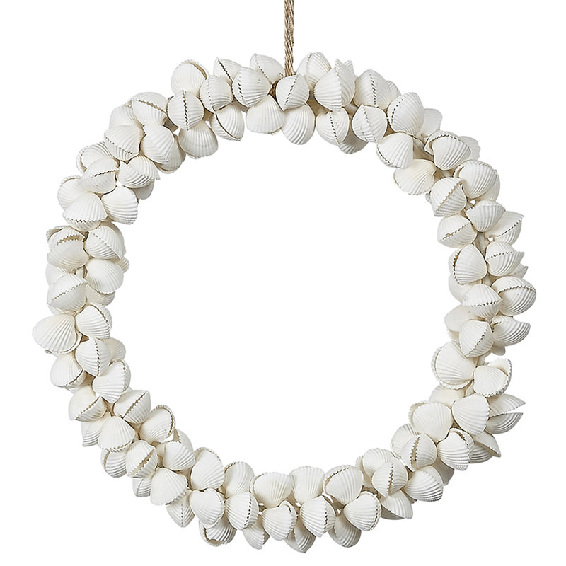 Rosecliff Heights Clam Rose Wired 6" Shell Wreath | Wayfair