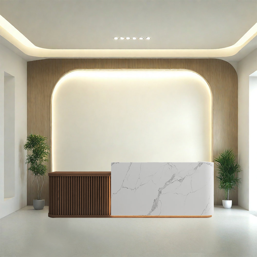 Hokku Designs Unique Shape Front Counter with Cashier Counter – Modern ...