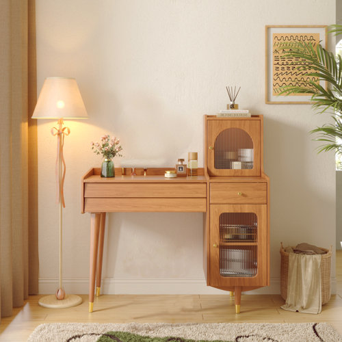 Solid Wood Makeup Vanities You'll Love | Wayfair