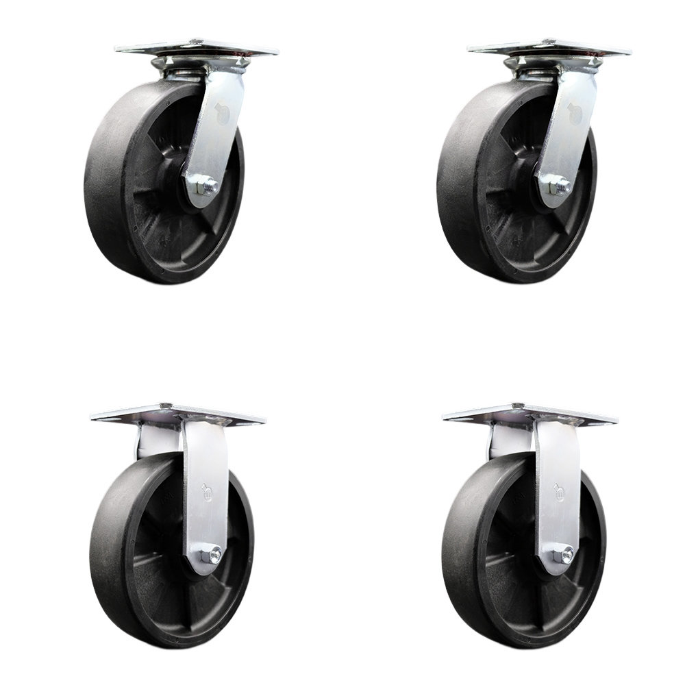 Service Caster 4 Piece Glass Filled Nylon Caster Set | Wayfair
