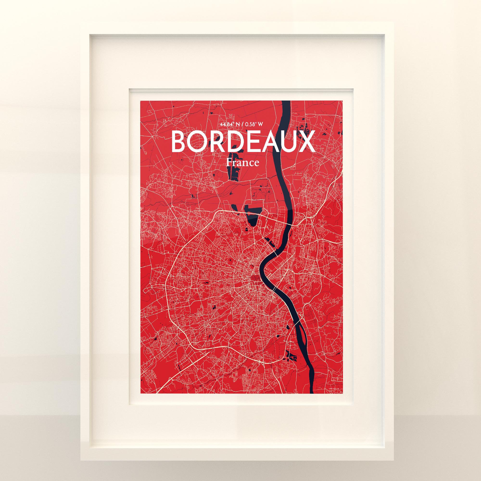 17 Stories Bordeaux City Map Graphic Art In Nautical - Wayfair Canada
