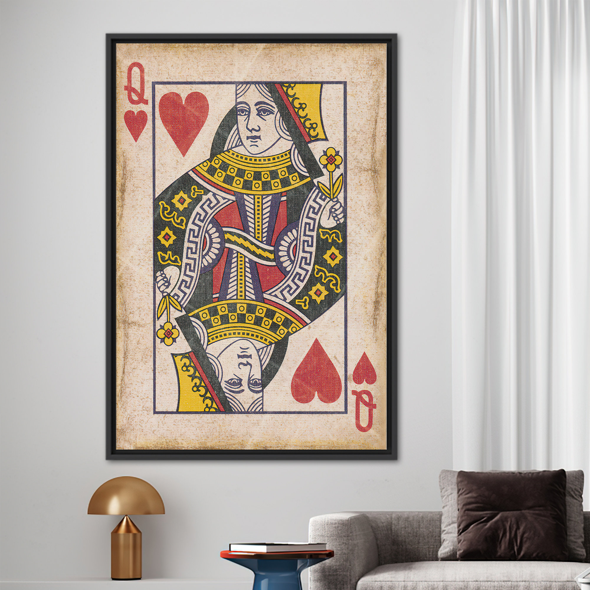 World Menagerie Modern Art, Abstract Wall Decor, Playing Card Canvas ...