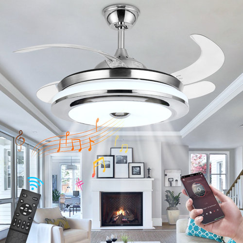 Retractable Blades Ceiling Fans You'll Love | Wayfair