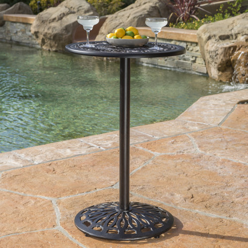 Astoria Grand Fuller Metal Outdoor Bar Table & Reviews | Wayfair