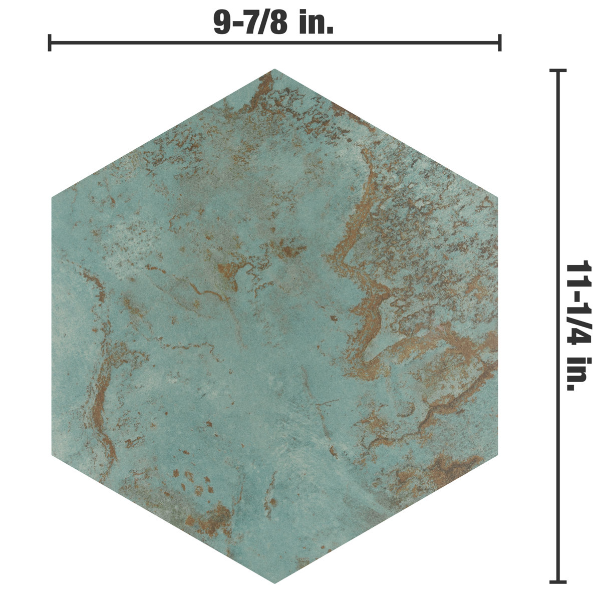 Merola Tile Zinc Hex 10" x 11" Porcelain Wall and Floor Tile | Perigold