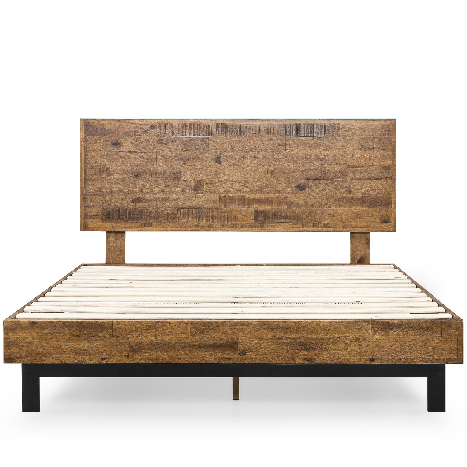 Union Rustic Lirim Rustic Solid Wood Platform Bed with Adjustable ...