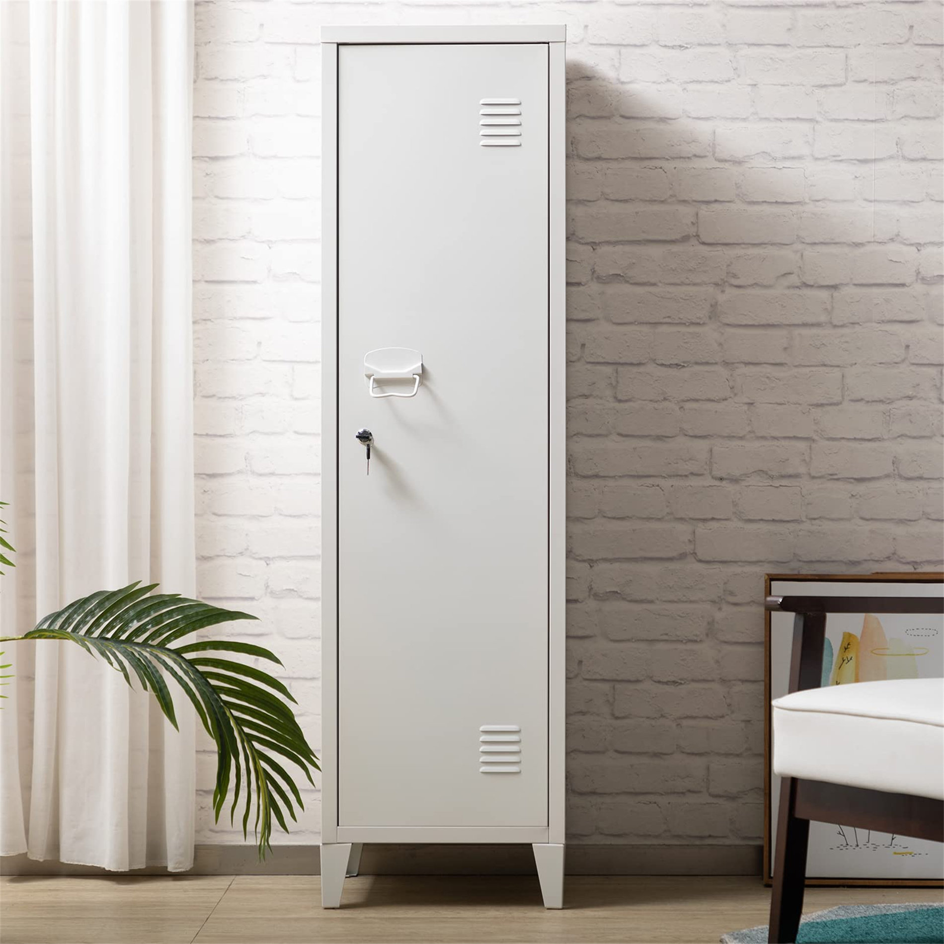 TGBY High Standing Indoor Lockable Cabinet, Metal Locker Organizer, 3 ...