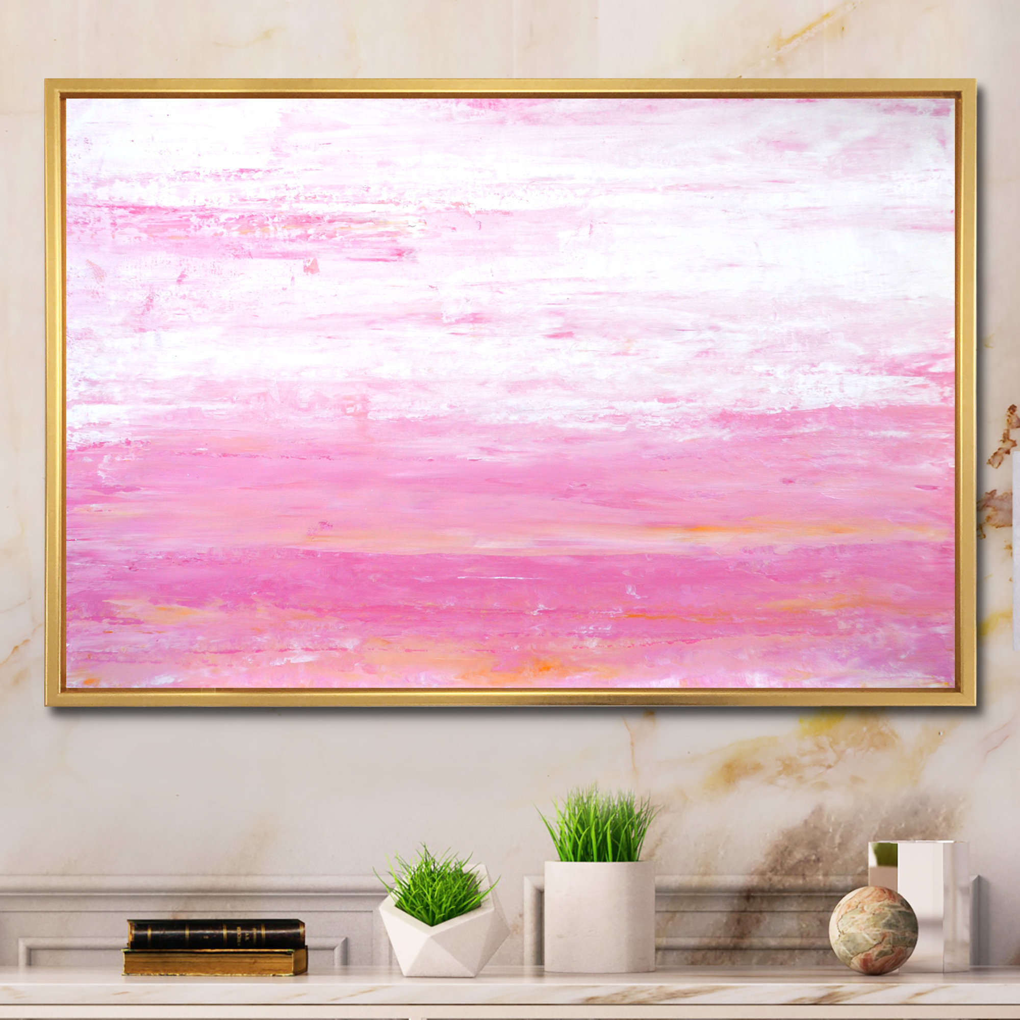 Wrought Studio™ Pink And Orange Abstract Art II - Picture Frame Print ...
