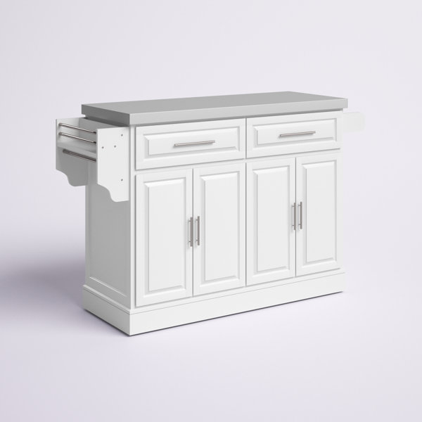 HomCom Metal Kitchen Island & Reviews | Wayfair