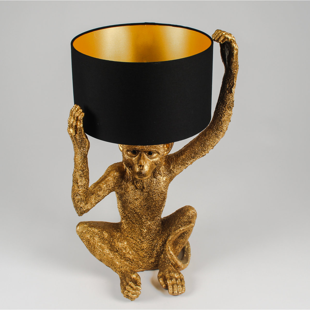 Canora Grey Monkey Holding Lamp Shade, Gold | Wayfair.co.uk