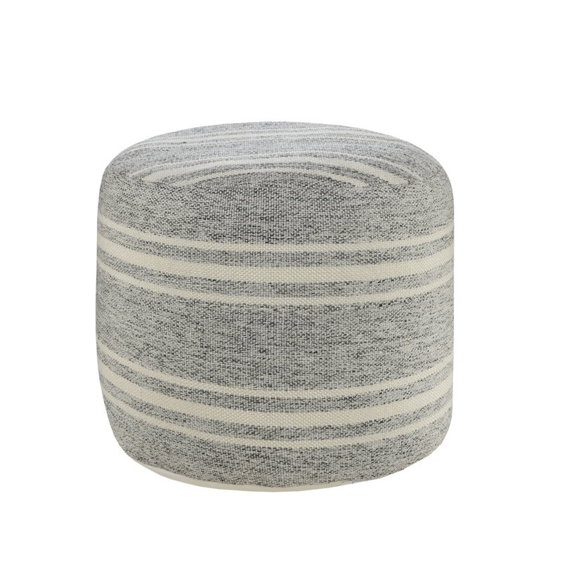 Breakwater Bay Noxen 18" Gray Polyester Round Striped Indoor Outdoor ...