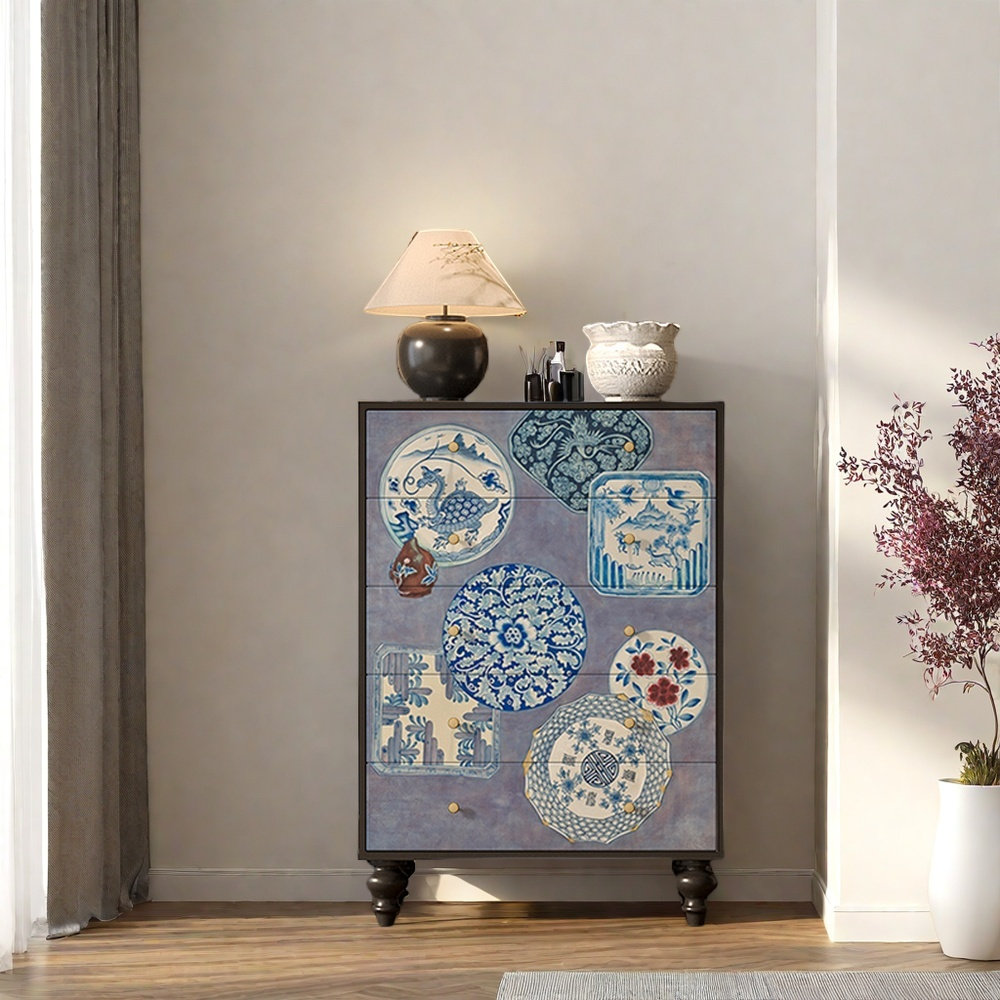 Wu's StylishVault Five-Drawer Entryway Cabinet | Wayfair