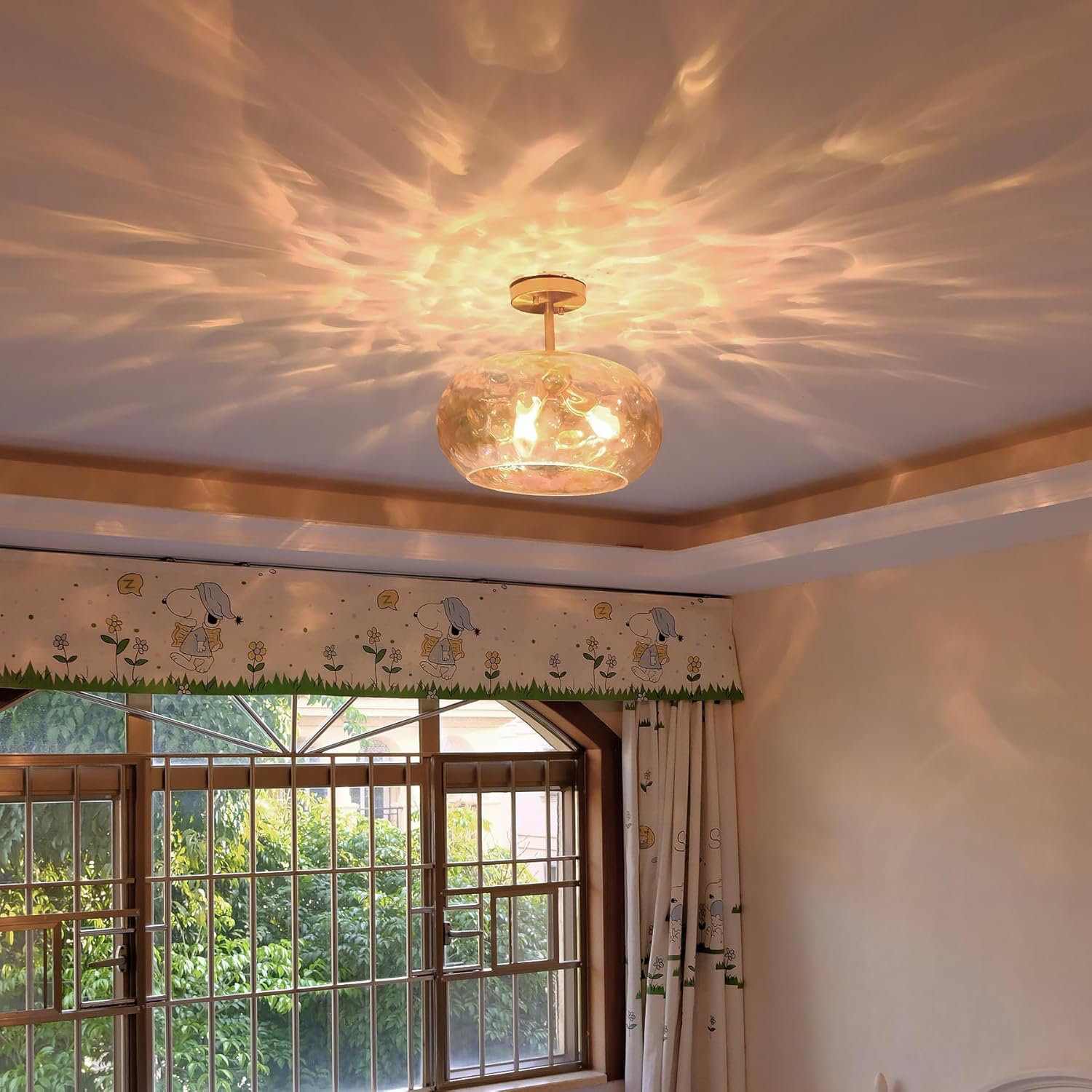 House of Hampton® Golden Semi Flat Installation Ceiling Light Fixture ...