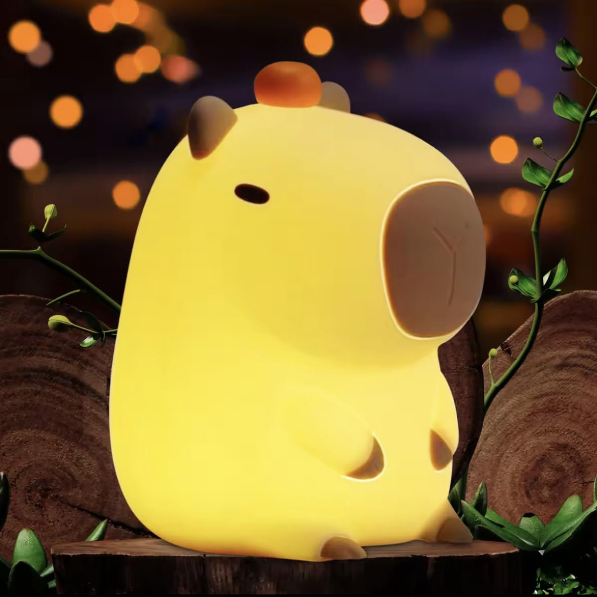 Zeki Shoggy Tangerine Capybara Cute Night Light, LED Squishy Novelty ...
