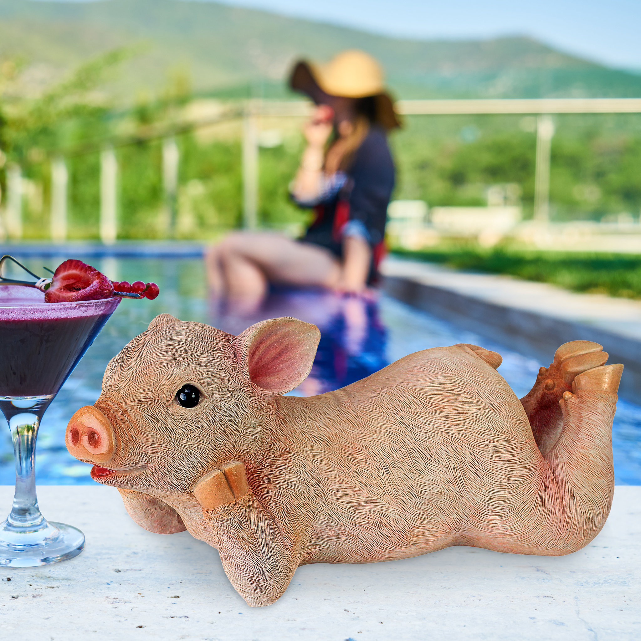 Design Toscano Vogue the Lounging Pig Statue & Reviews | Wayfair