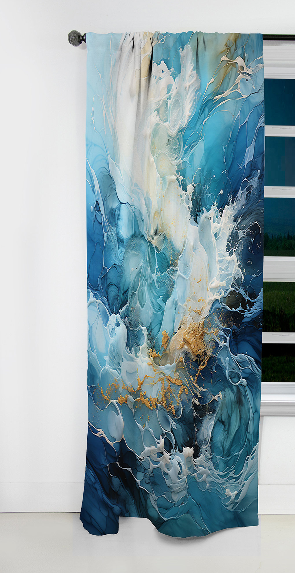 East Urban Home Charmont - Modern Waves Abstract Blackout Curtain - 1 ...