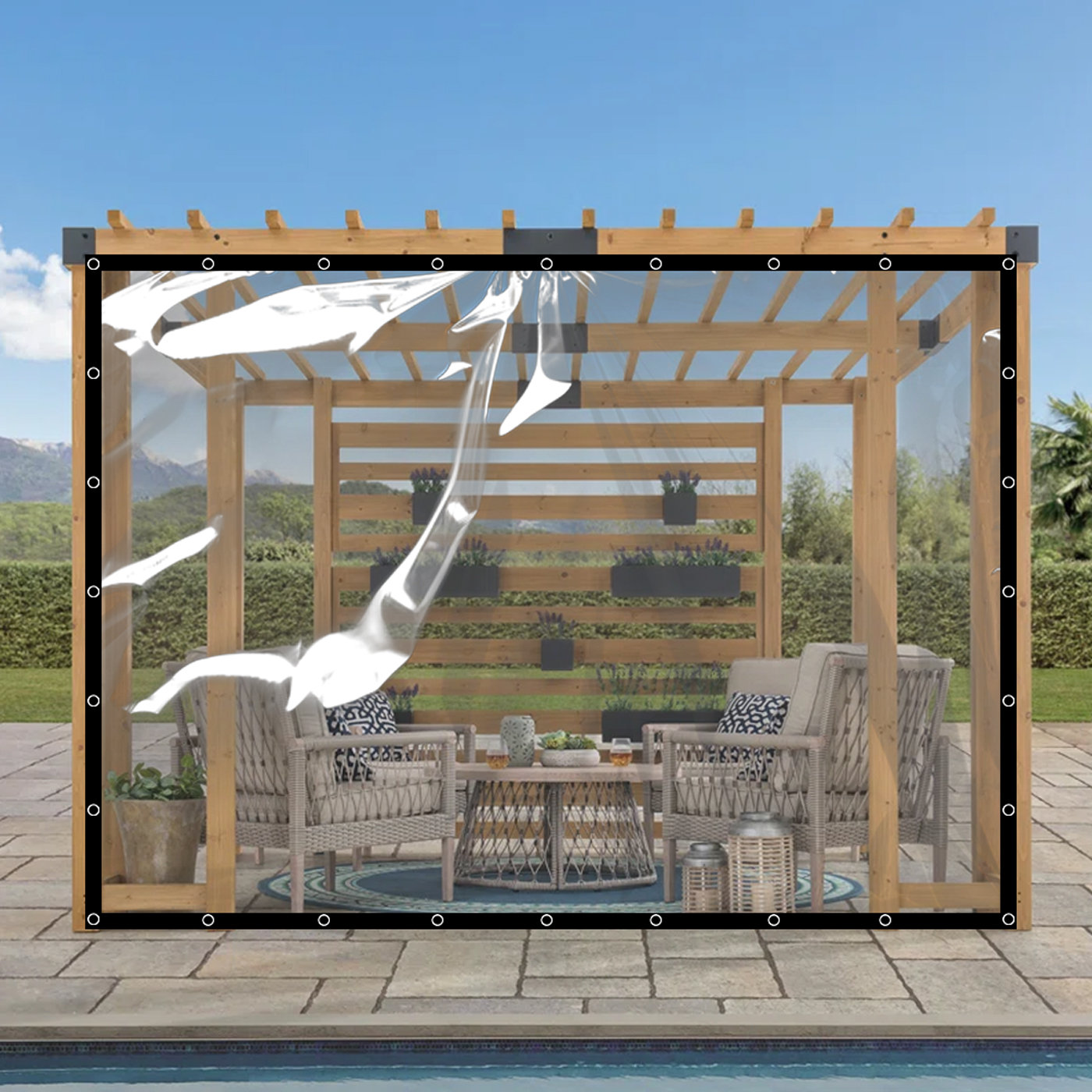 Covers & All Heavy-Duty Outdoor Waterproof Clear Tarp, Multipurpose Tarp for Patio Enclosure ...