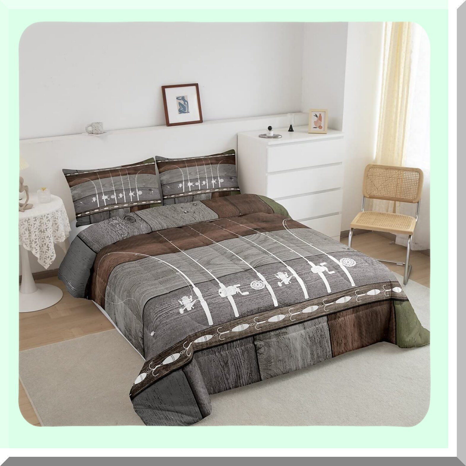 East Urban Home Rustic Angler's Dream Quilt & Comforter Set - Vintage ...