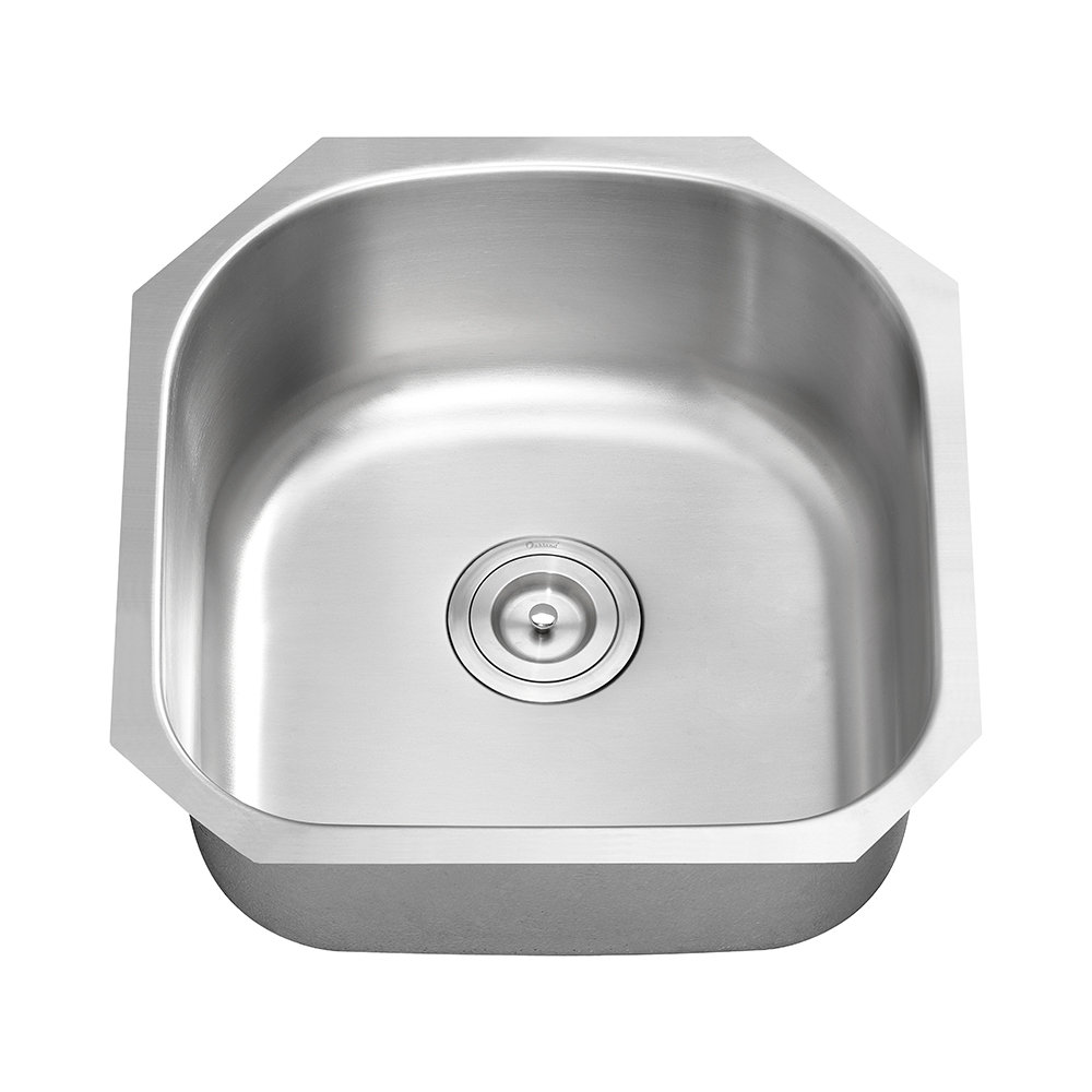 OAKLAND D Shape Undermount Stainless Steel Single Bowl Kitchen Sink ...