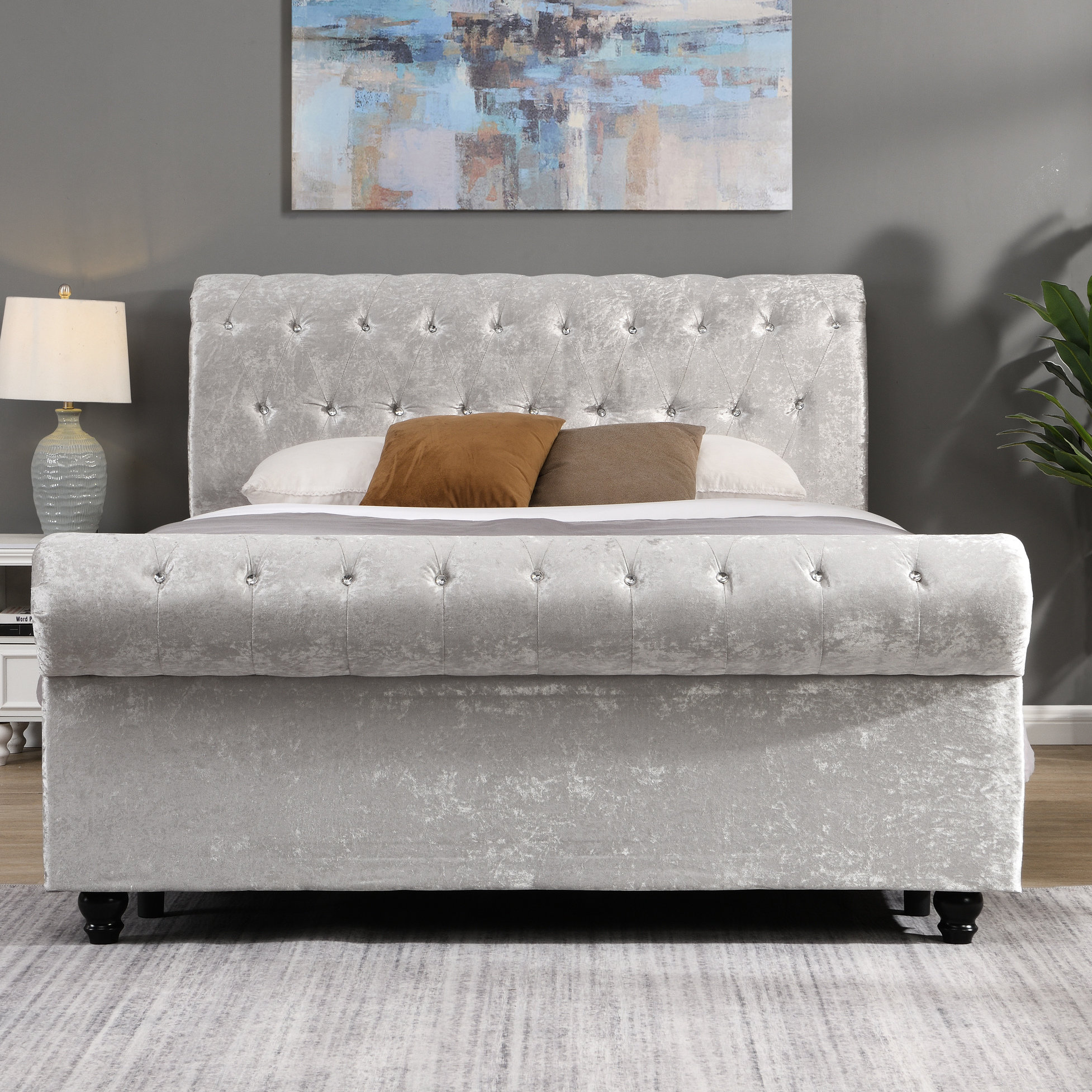 House of Hampton Queen Bed With Hydraulic Lift And Noise- Structure ...