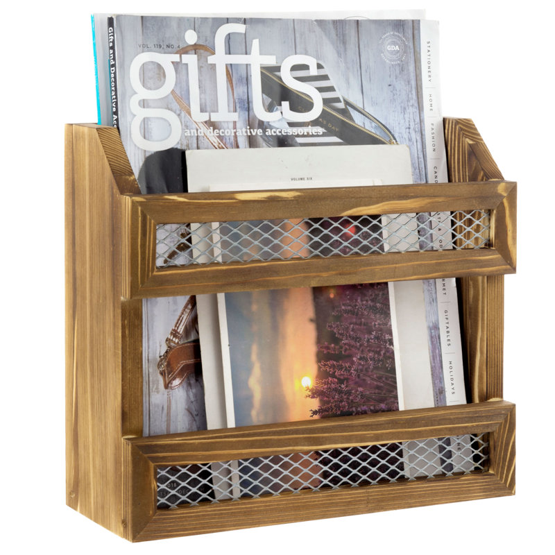 Millwood Pines Aivley Farmhouse Wall Mounted Magazine Rack | Wayfair