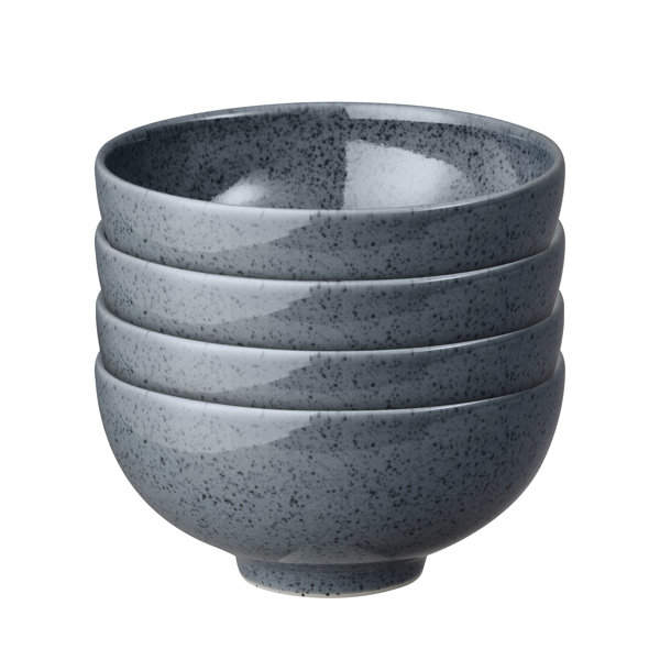 Denby Dark Grey Speckle Set of 4 Rice Bowls | Wayfair