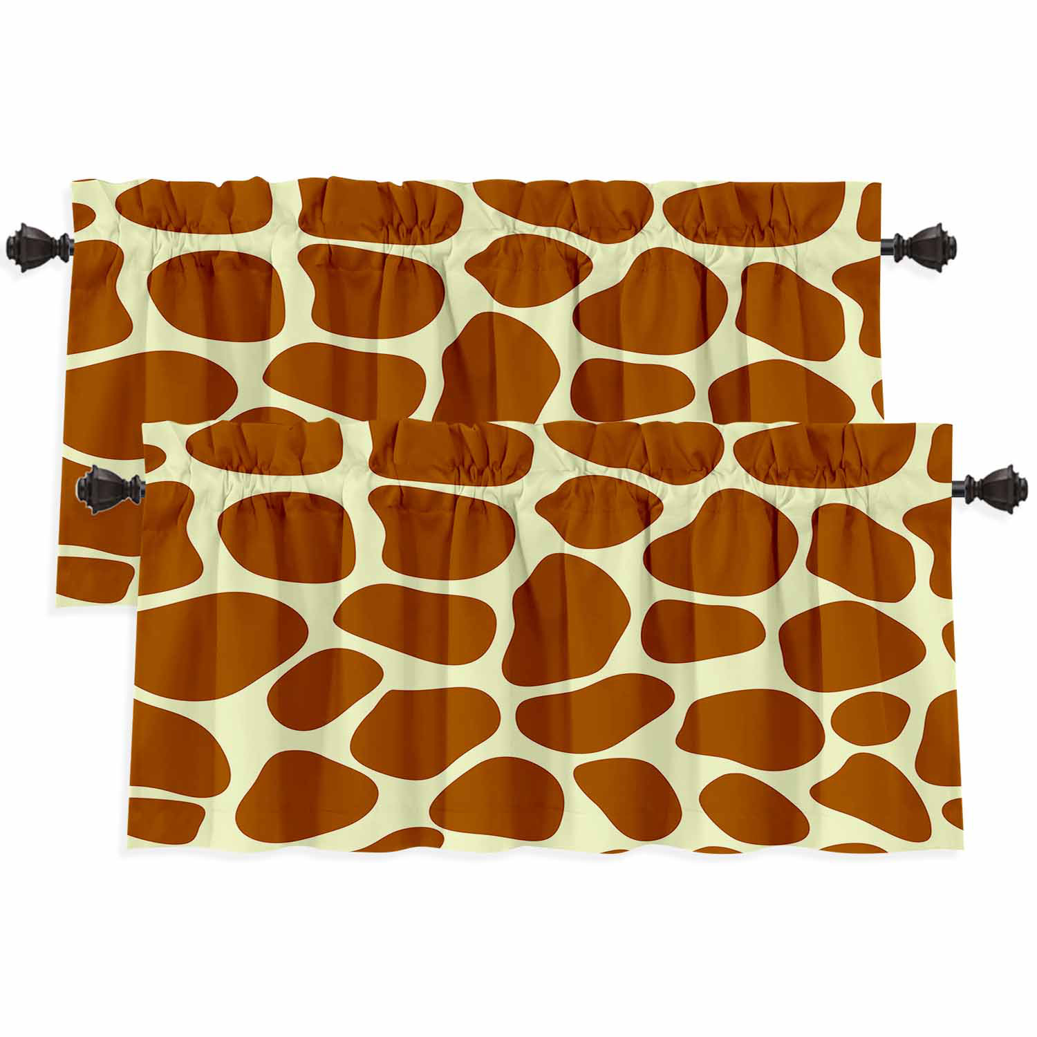 Dakota Fields Brown 52"W Giraffe Skin Abstract Africa African Window ...