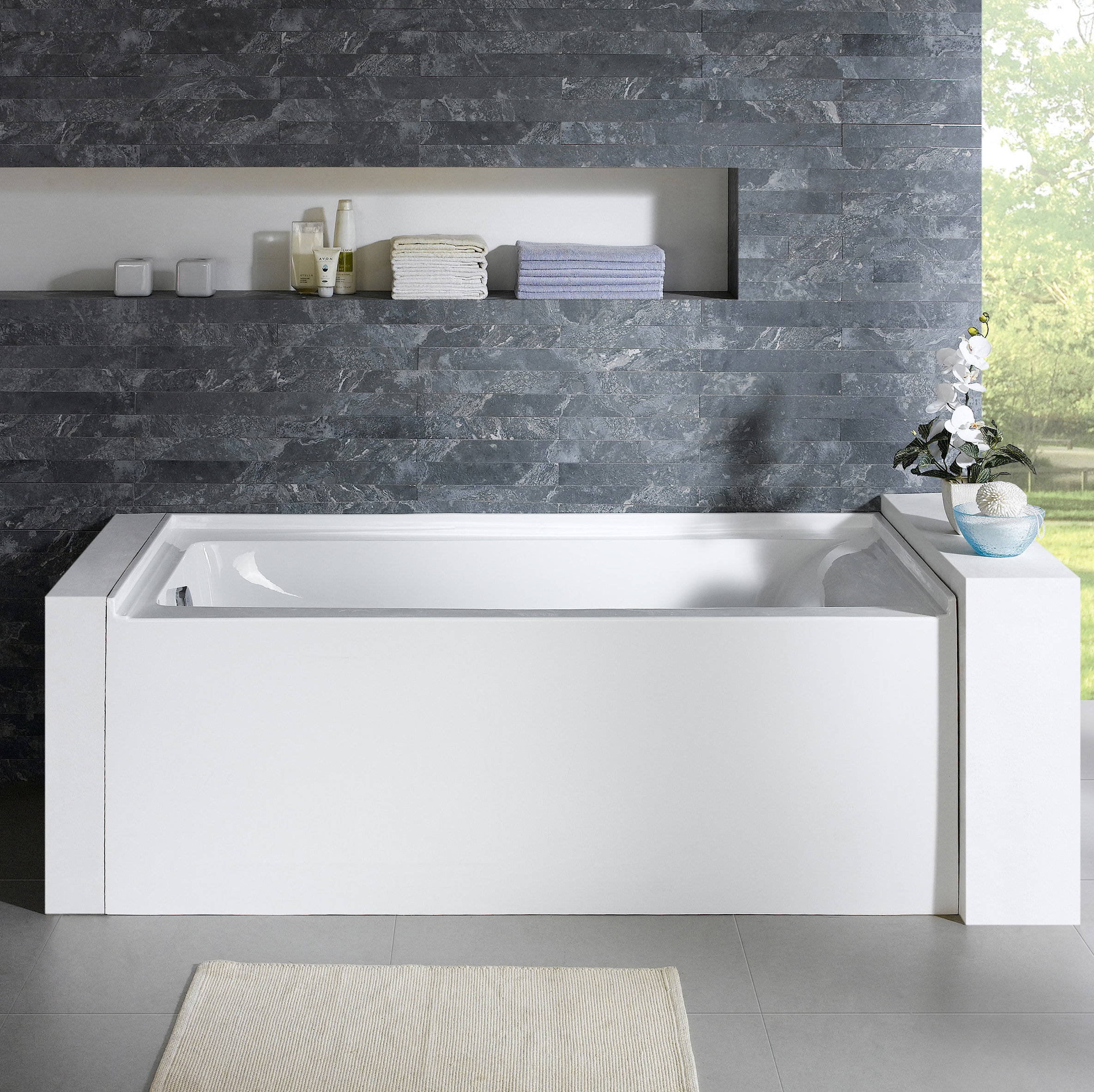 Alma Baignoire autoportante en alcôve / tuile en acrylique 60 po x 30 ...