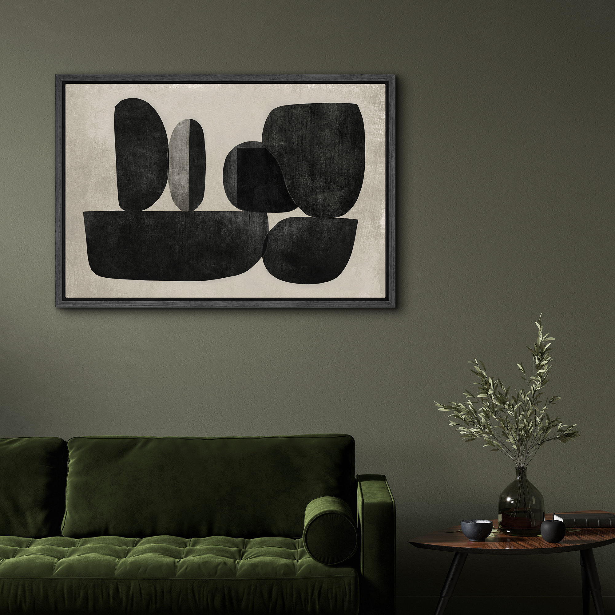 IDEA4WALL Modern Abstract Shapes Canvas Print Wall Art - Minimalist ...