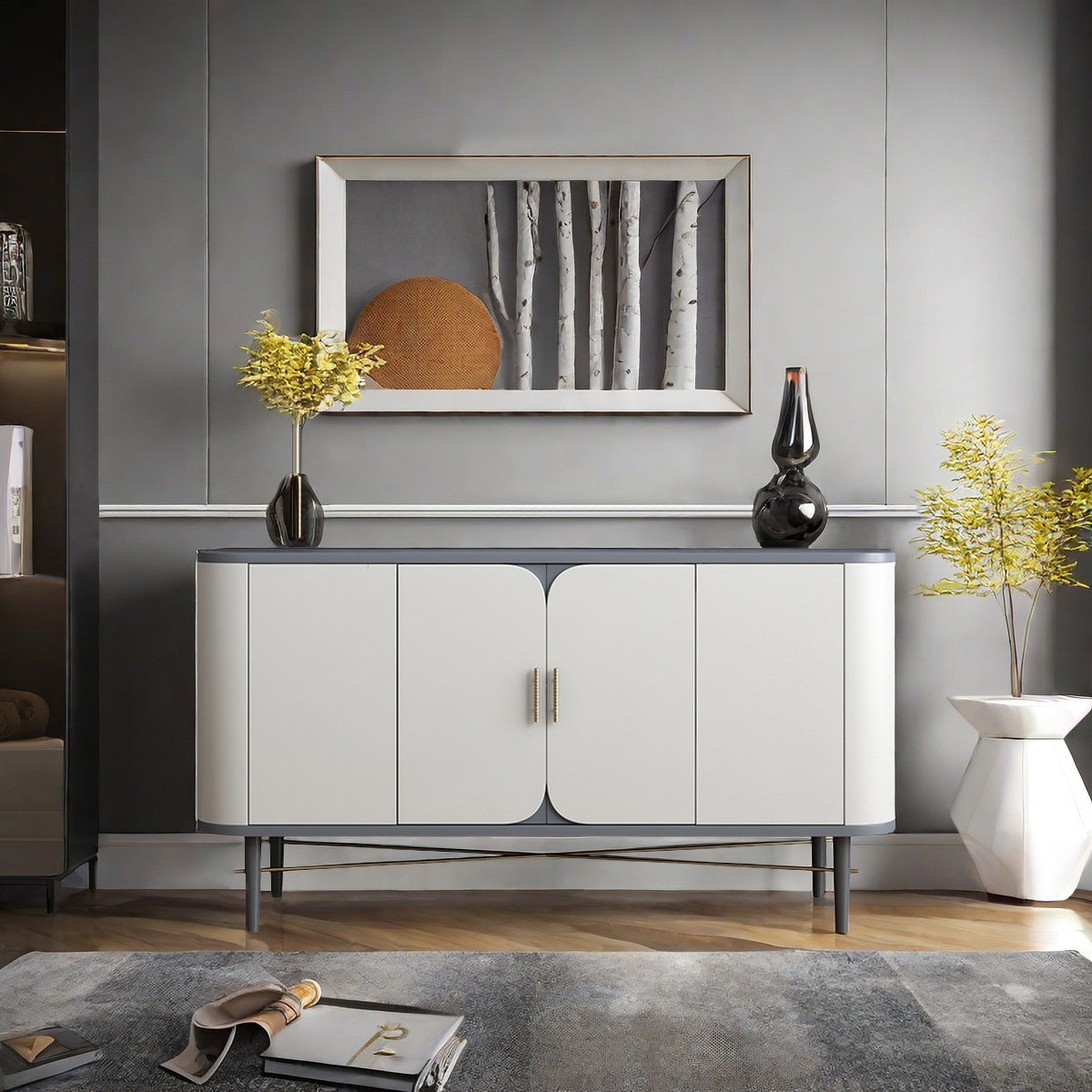 Liu's ink furniture Simple light luxury stoving varnish sideboard | Wayfair