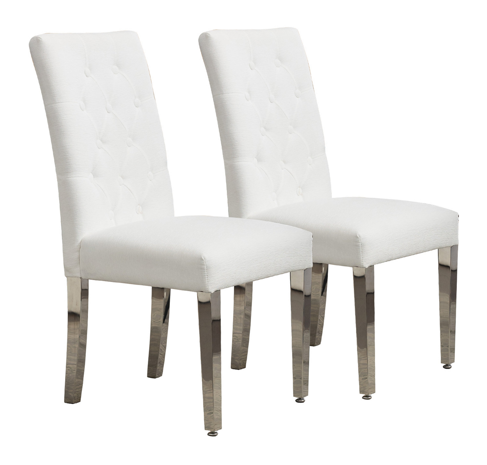Latitude Run® Set Of 2 Modern Dining Chairs With With Stainless Steel ...