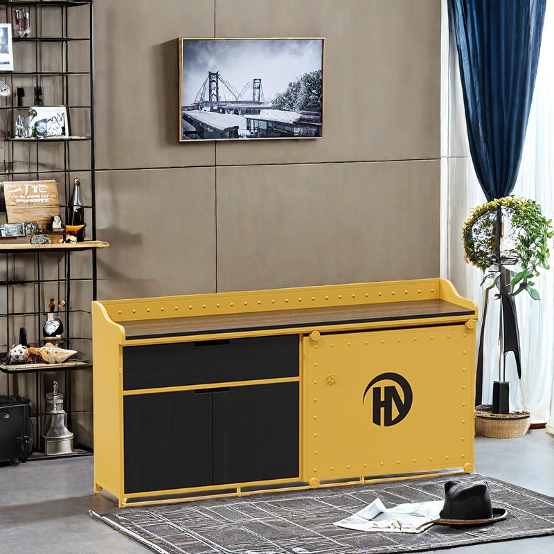 Industrial Style Sofa Sliding Door Sideboard 70.86'' Sideboard | Wayfair
