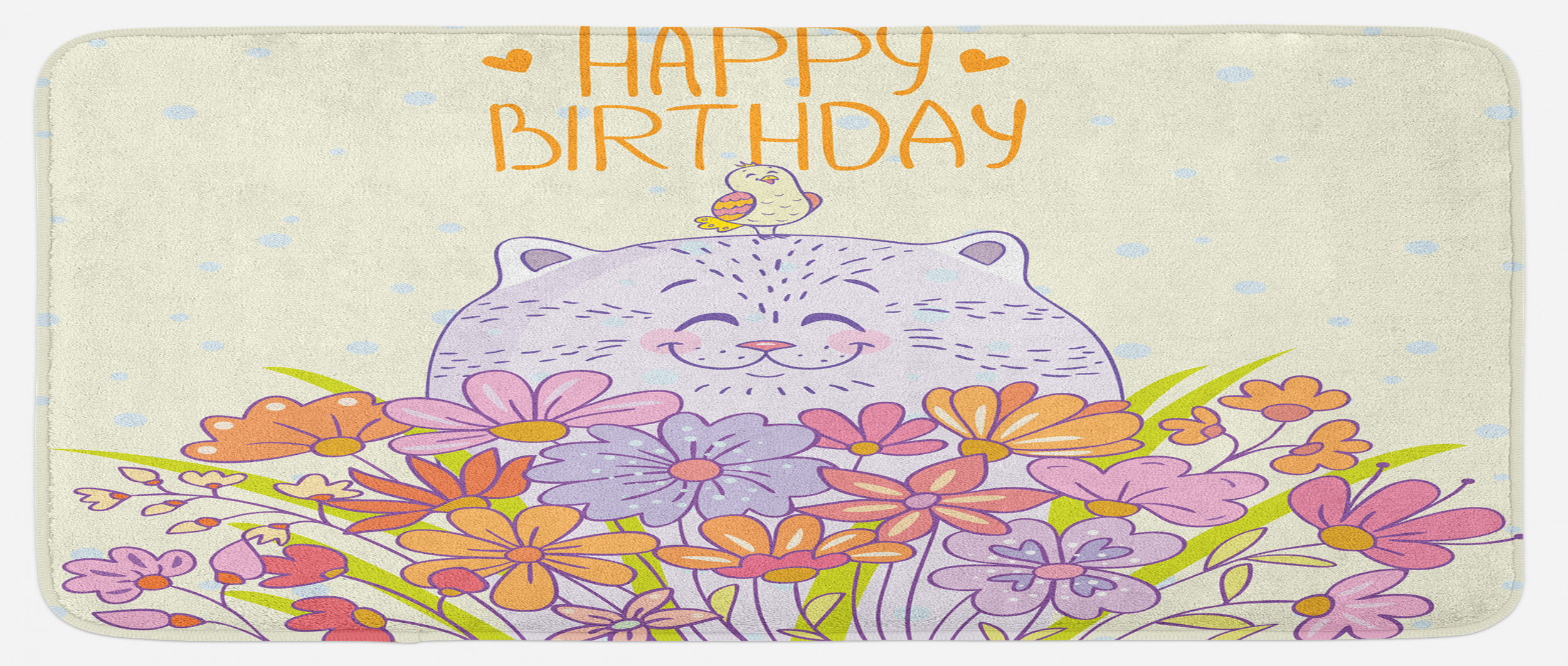 East Urban Home Happy Cat And Bird Meadow Flowers Bouquet Corsage ...