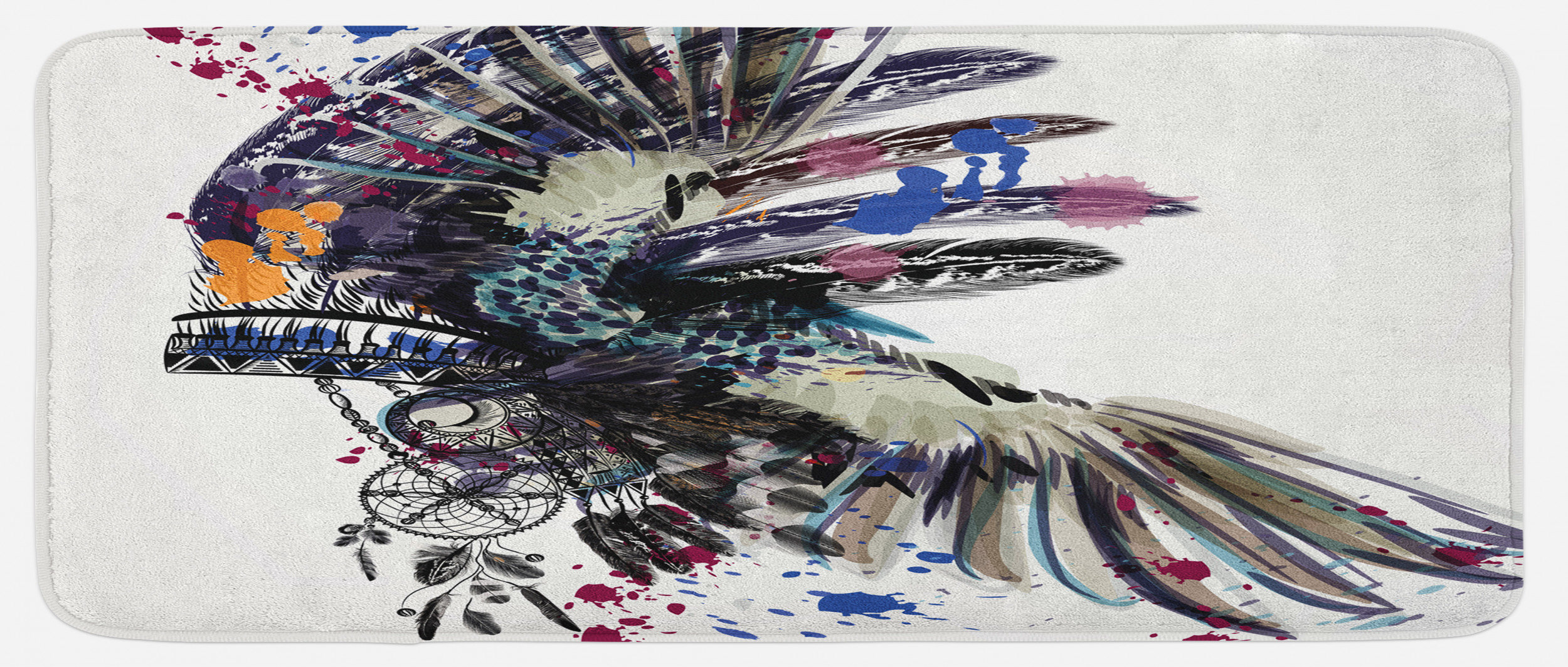 East Urban Home Boho Fashion Theme Headdress With Colorful Ink Spots ...