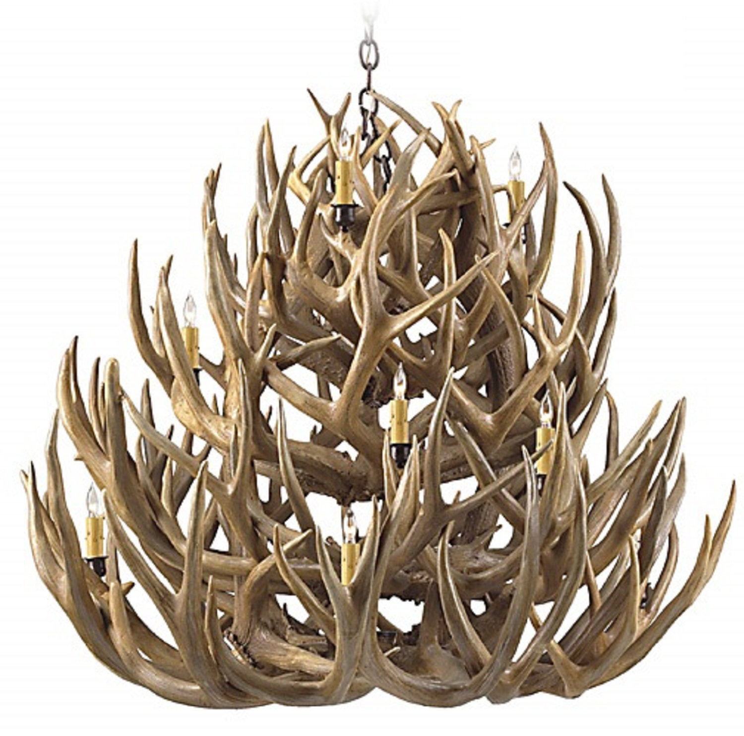 Arte De Mexico Ridder Antler 11 - Light Candle Style Tiered Chandelier ...