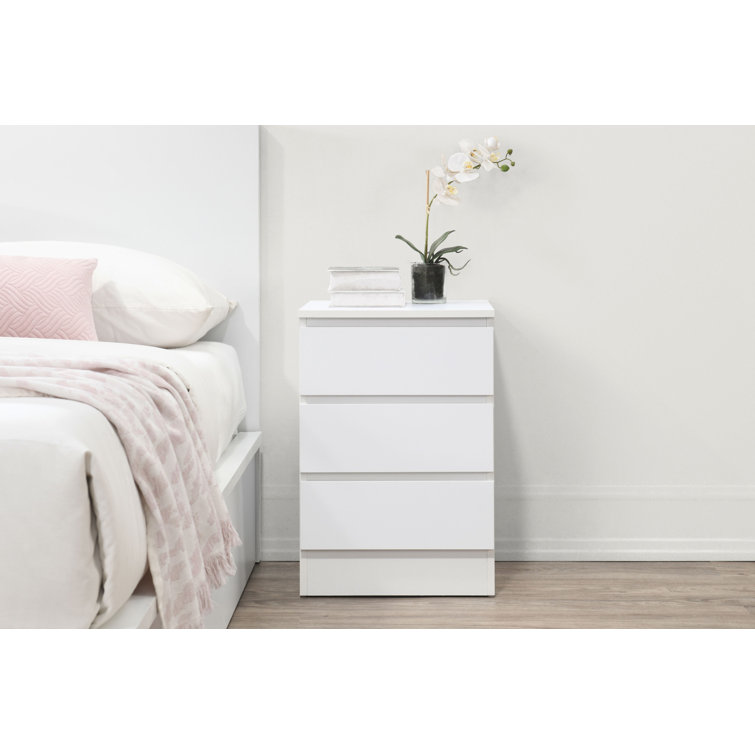 17 Stories Marqita 3 Drawer Bedside Table & Reviews | Wayfair.co.uk