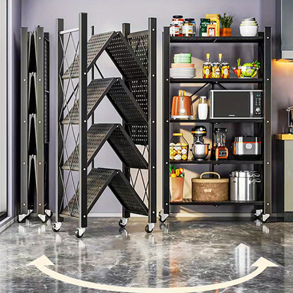 Rebrilliant No-Assembly Required Foldable Storage Rack, 5-Tier High ...