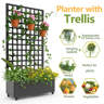 Metro Lane Metal Planter Box with Square Lattice Trellis & Wheels ...